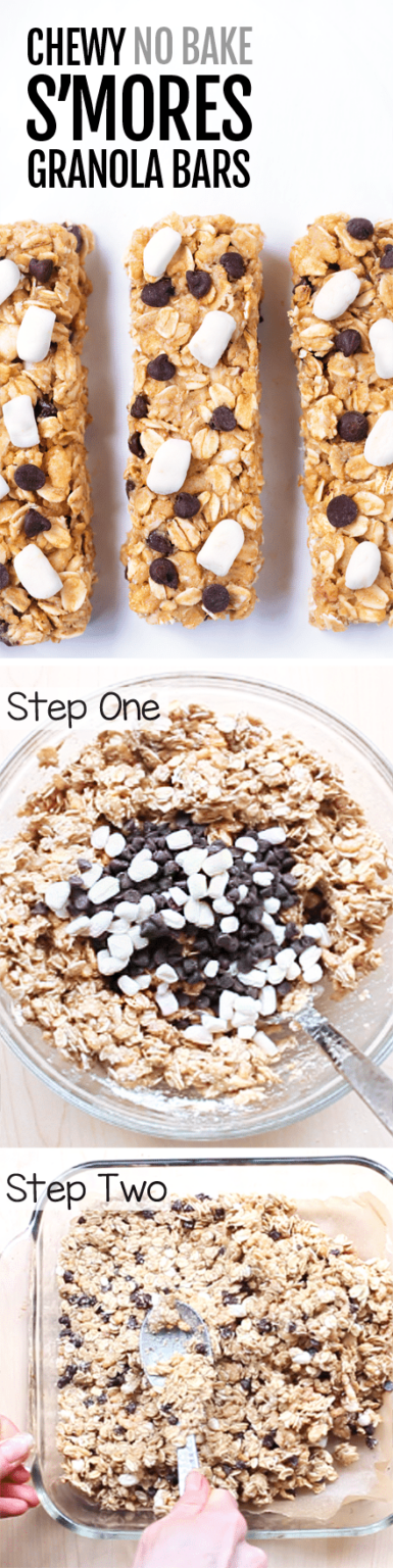 Chewy S'mores Granola Bars - Chocolate Covered Katie