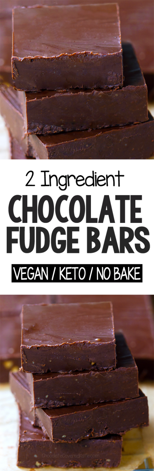 Easy No-Bake Chocolate Fudge Bars - Just TWO Ingredients!