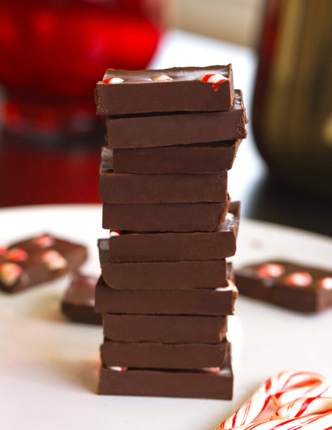 Chocolate Peppermint Fudge - Chocolate Covered Katie