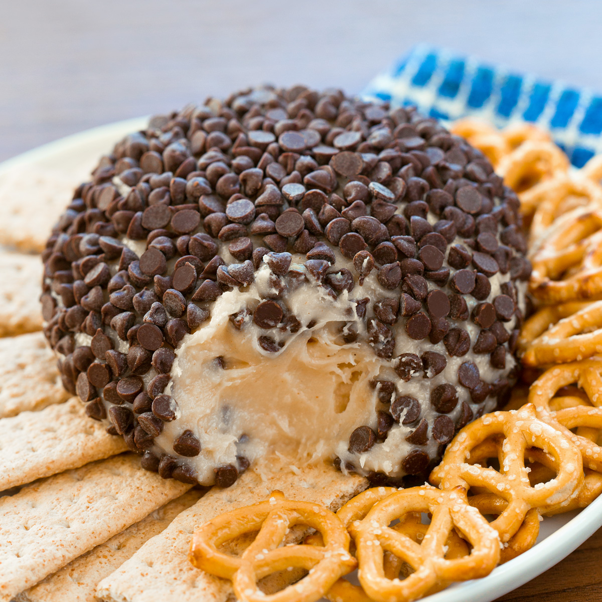 Chocolate Chip Cheese Ball - The Easy 5 Ingredient Dessert!