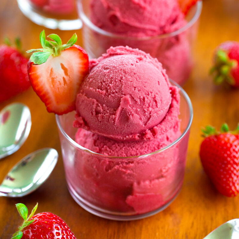 Strawberry Sorbet Recipe - Just 3 Ingredients!