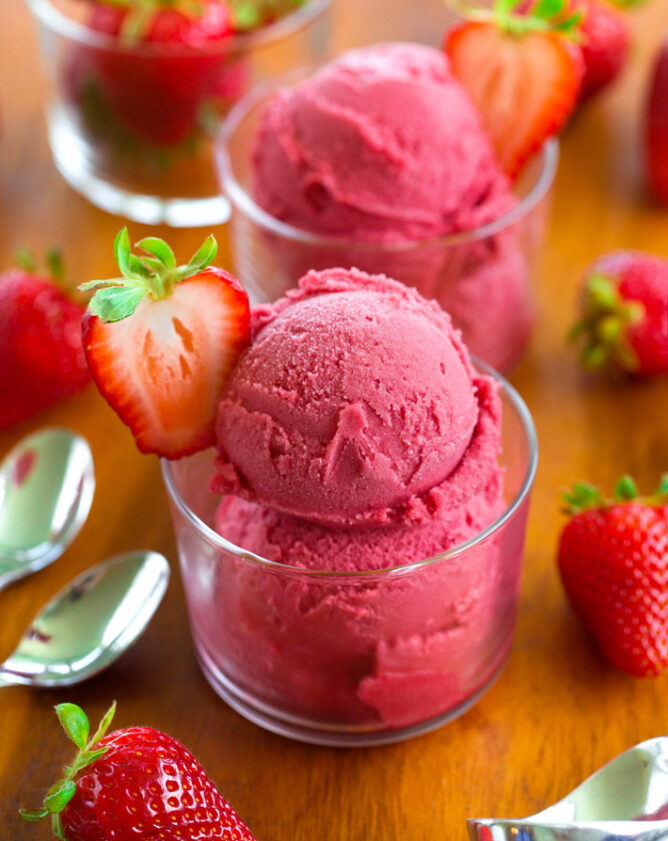 Strawberry Sorbet Recipe - Just 3 Ingredients!